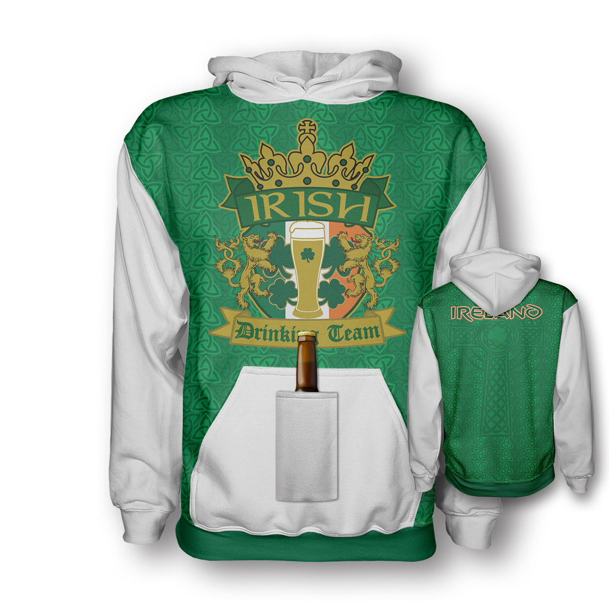 Irish Drinking Team Beer-Holder Hoodie - USA Drinking Team